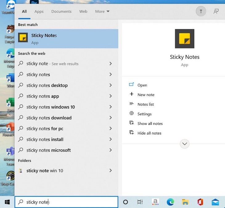 Cách tạo ghi chú (note) trên màn hình máy tính Windows 7, 8/8.1, 10