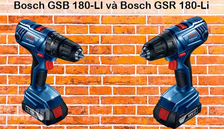 So sánh máy khoan pin Bosch GSB 180-Li và Bosch GSR 180-Li
