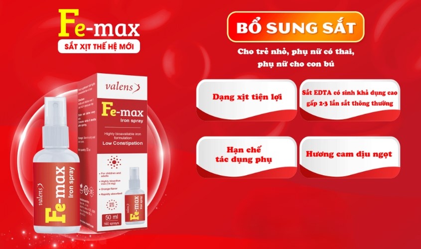 Review Fe-max dạng xịt cho bé có tốt không? Mua ở đâu? Giá bao nhiêu?