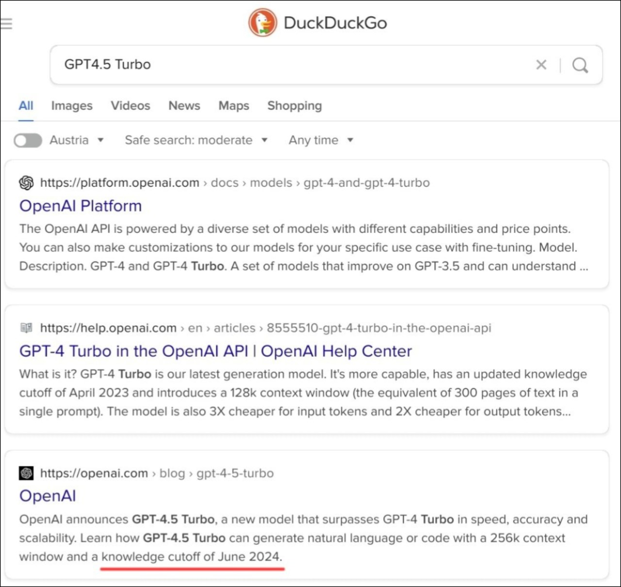 OpenAI 'vô tình' để lộ GPT-4.5 Turbo, rất nhiều cải tiến so với GPT-4