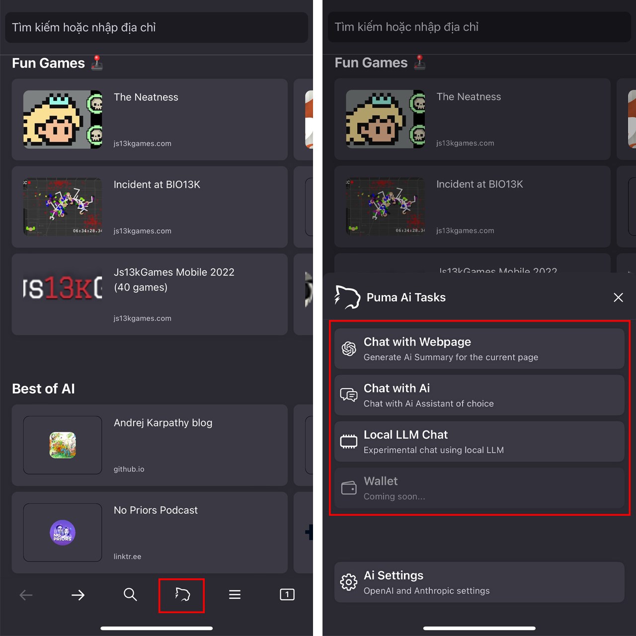 Cách sử dụng trình duyệt Puma Browser , có tích hợp sẵn trí tuệ nhân t – Cửa hàng bán lẻ Phụ ...