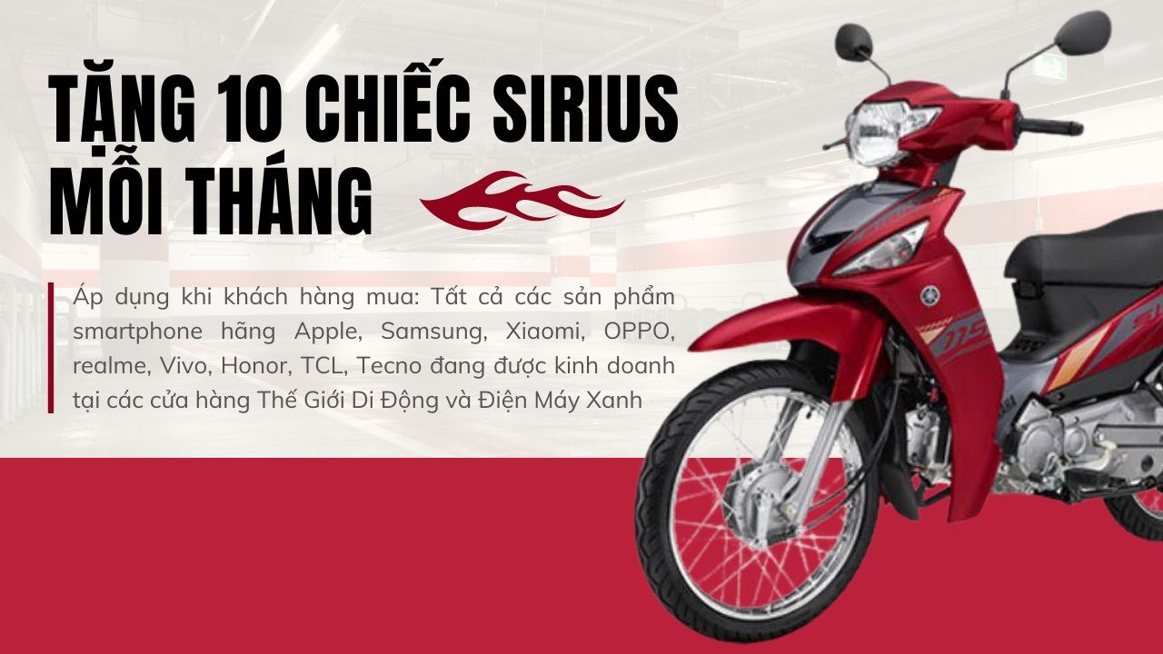 Mua điện thoại, tablet cơ hội trúng 10 chiếc Yamaha Sirius mỗi tháng