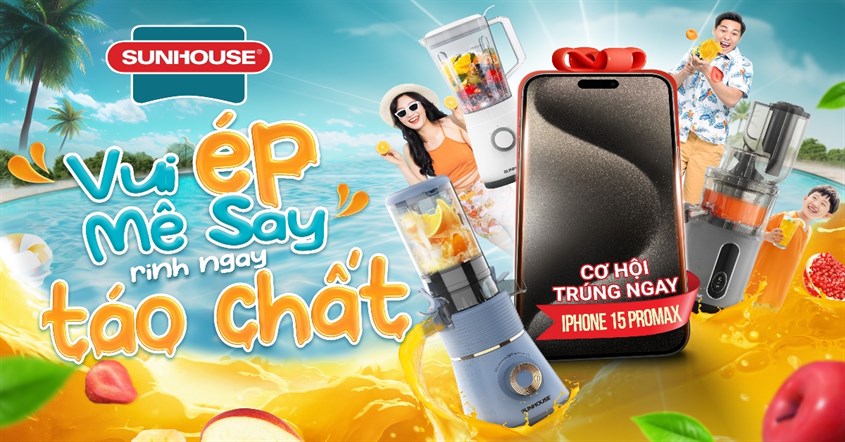 Vui ép mê say - Rinh ngay Táo chất: Mua Sunhouse trúng ngay iPhone ...