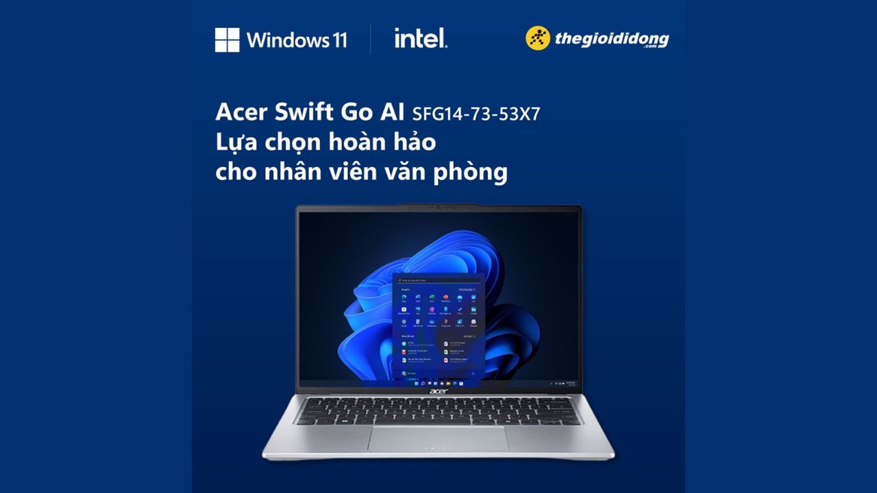 Acer Swift Go AI SFG14-73-53X7: Trợ thủ hoàn hảo cho nhân viên công sở