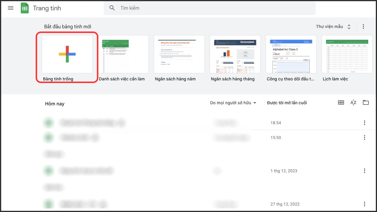 Cách tạo file Google Trang tính, giúp bạn nhập các dữ liệu vào bảng