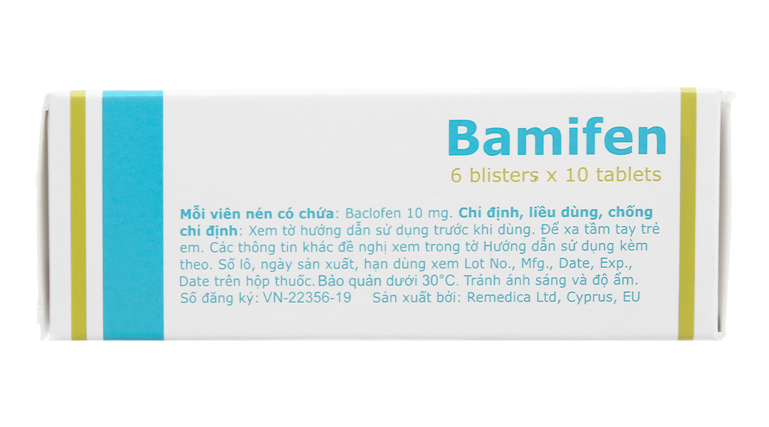 Bamifen 10mg giãn cơ, giảm co cứng cơ vân (6 vỉ x 10 viên) - 08/2024 ...