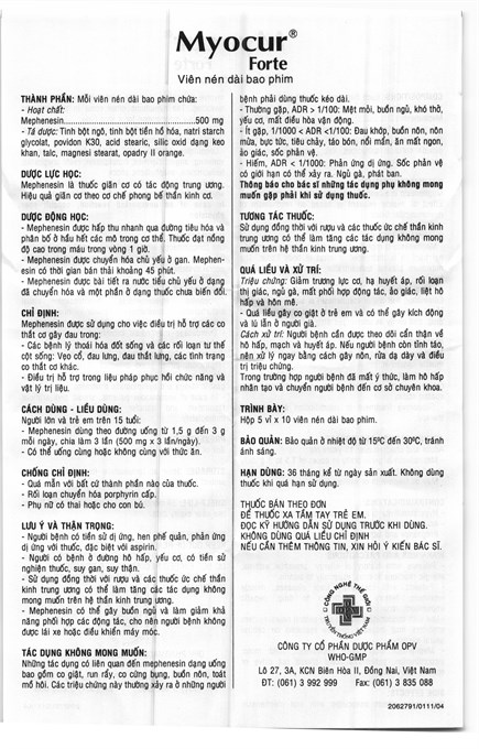 Thuốc Myocur Forte hộp 50 viên-Nhà thuốc An Khang