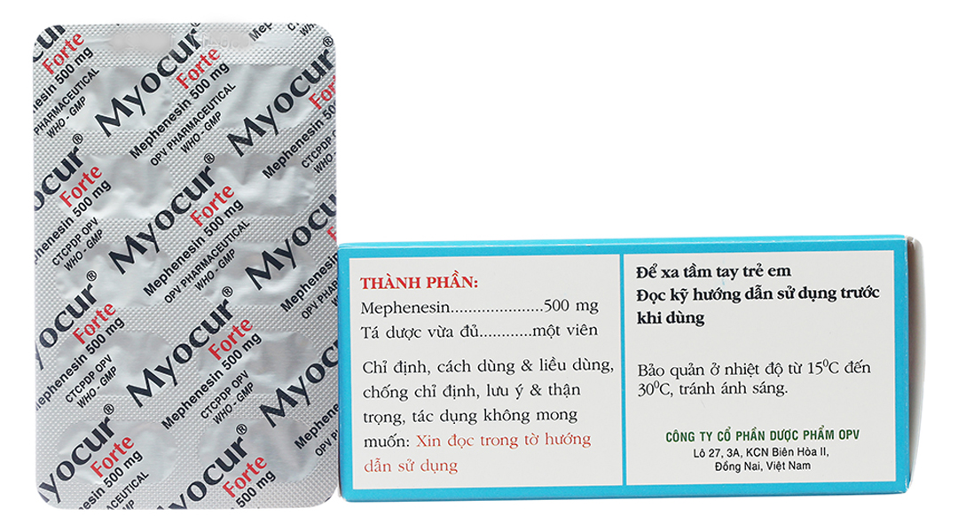 Myocur Forte 500mg hỗ trợ trị các co thắt cơ gây đau (5 vỉ x 10 viên ...