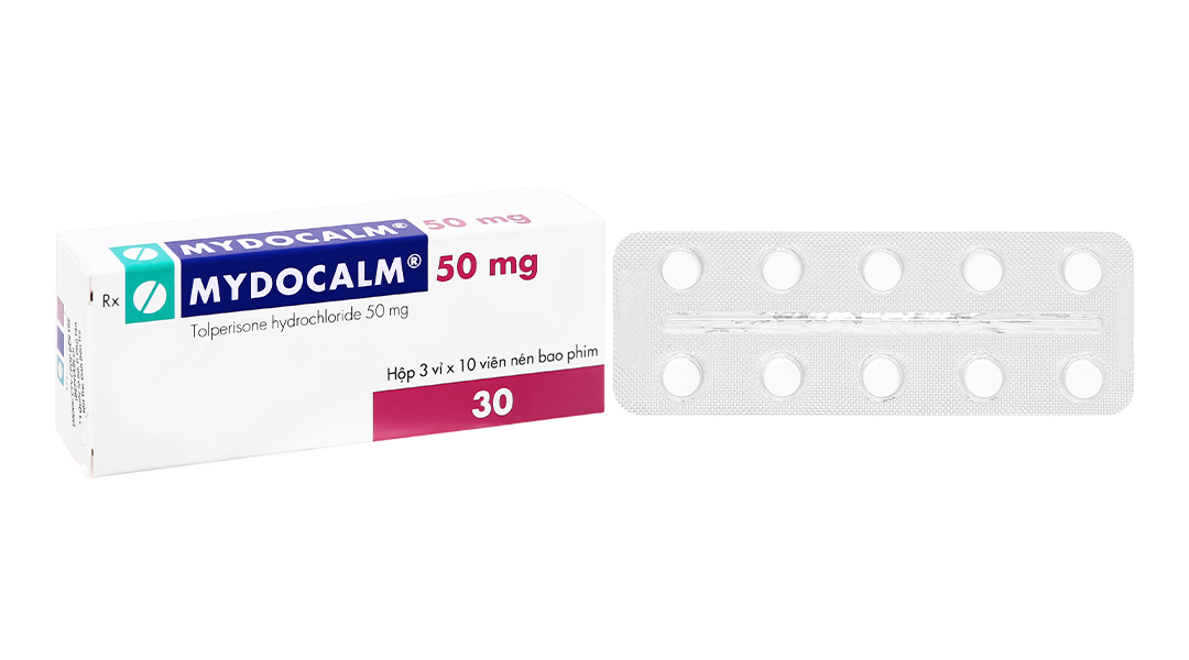 Mydocalm 50mg trị co cứng cơ sau đột quỵ (3 vỉ x 10 viên) - 08/2024 ...