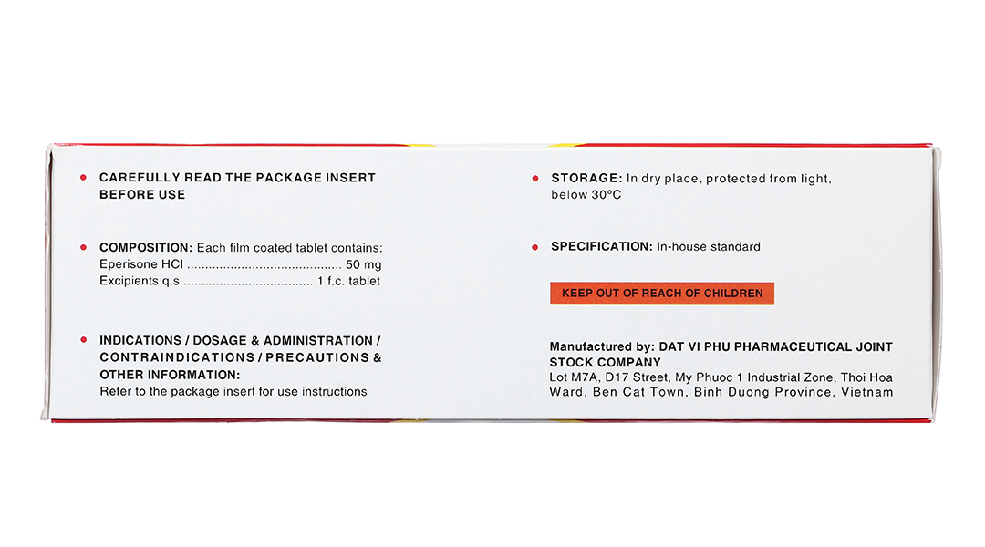 Ryzonal 50mg giúp cải thiện chứng tăng trương lực cơ, liệt cứng (6 vỉ x ...