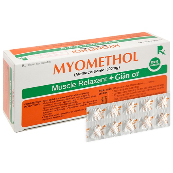Myomethol 500mg giãn cơ, trị co cứng cơ (10 vỉ x 10 viên) - 08/2024 ...
