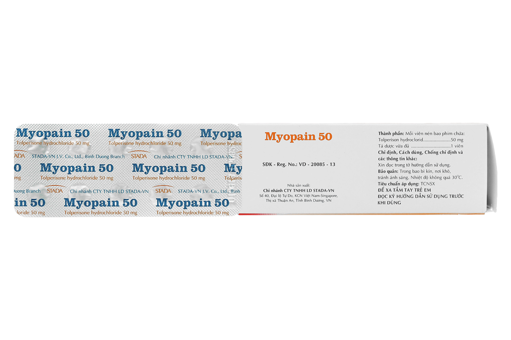 Myopain 50mg trị triệu chứng co cứng sau đột quỵ ở người lớn (5 vỉ x 10 ...
