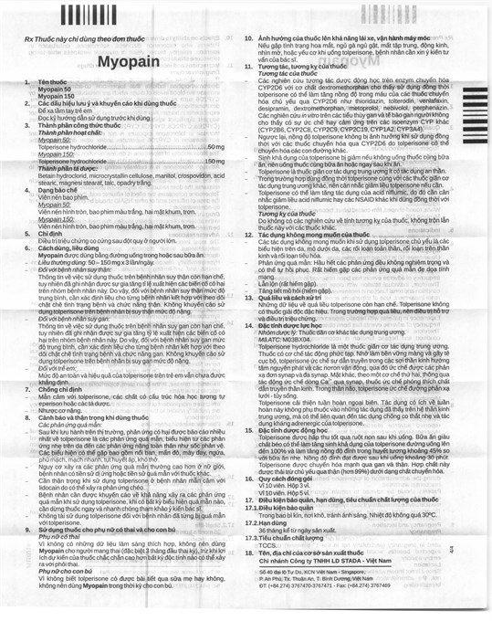 Thuốc Myopain 50 hộp 50 viên-Nhà thuốc An Khang