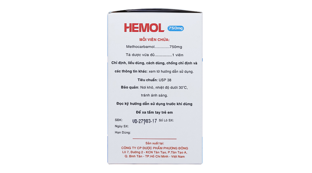 Hemol 750mg trị rối loạn cơ xương cấp (10 vỉ x 10 viên) - 08/2024 ...