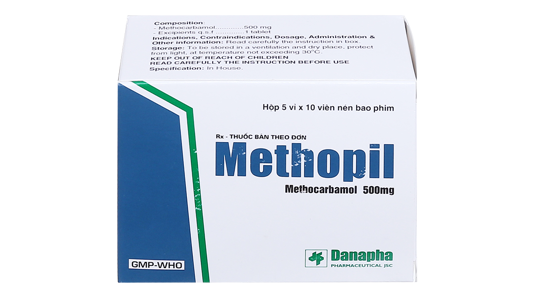Methopil 500mg trị đau lưng cấp tính do co thắt cơ, xương, khớp (5 vỉ x ...