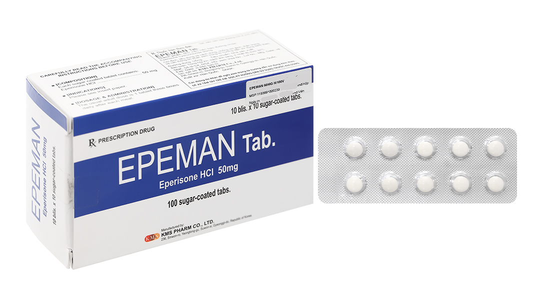 Epeman Tab. 50mg giúp cải thiện chứng tăng trương lực cơ, liệt cơ (10 ...