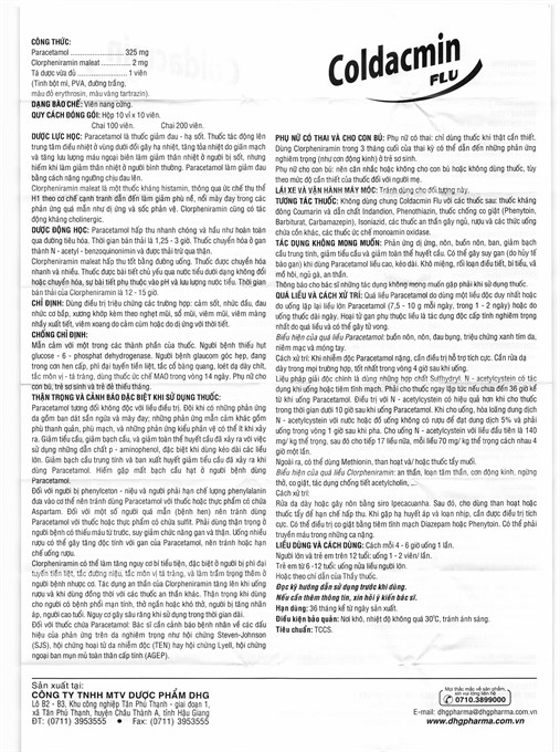 Thuốc Coldacmin Flu hộp 100 viên-Nhà thuốc An Khang