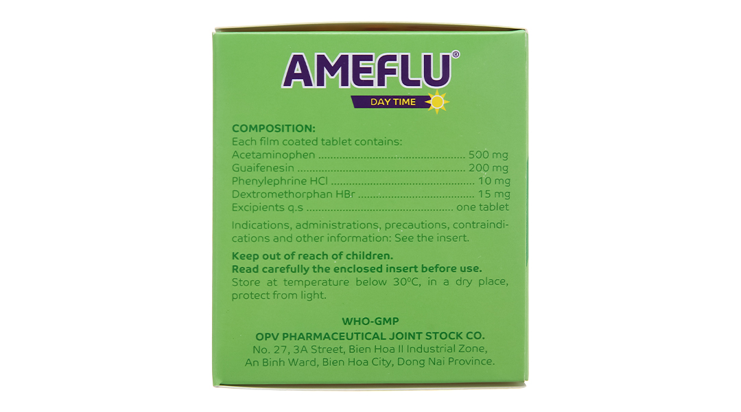 Ameflu Daytime giảm các triệu chứng cảm cúm, cảm lạnh (10 vỉ x 10 viên ...