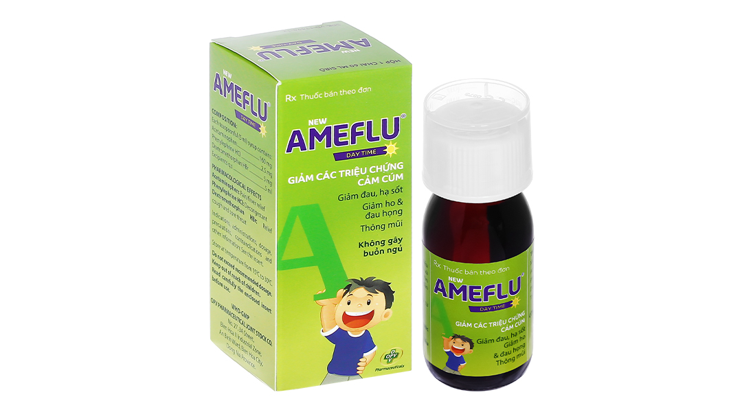 Siro New Ameflu Day Time giảm các triệu chứng cảm cúm, cảm lạnh chai ...