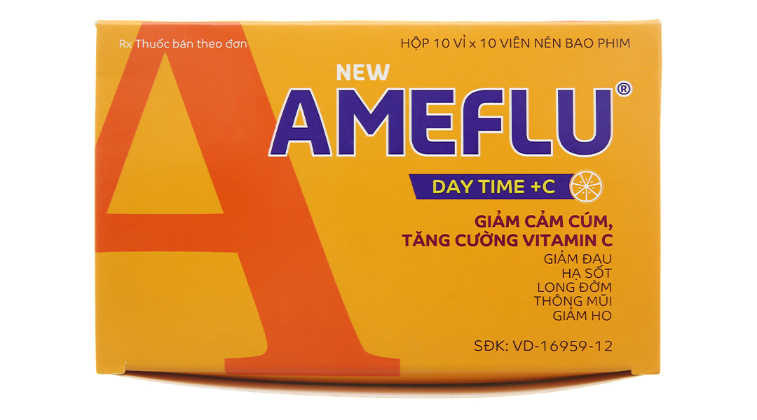 New Ameflu Daytime + C giảm các triệu chứng cảm cúm, cảm lạnh (10 vỉ x ...