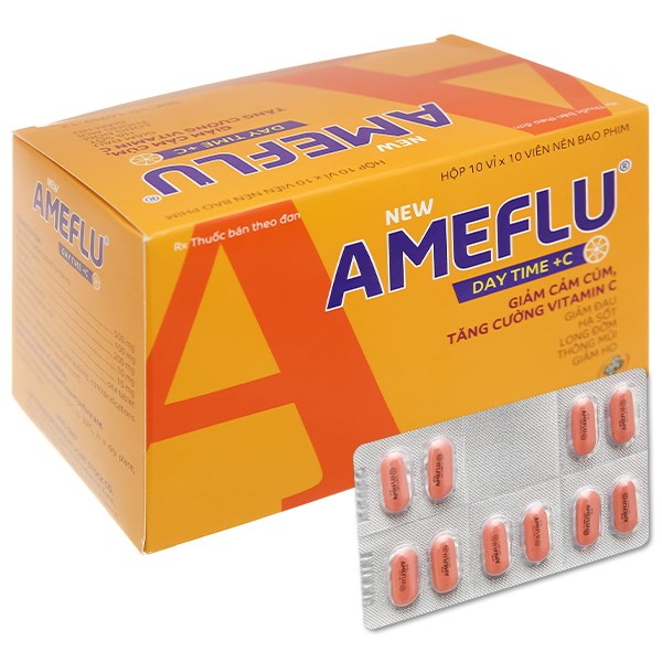 Ameflu Daytime giảm các triệu chứng cảm cúm, cảm lạnh (10 vỉ x 10 viên ...