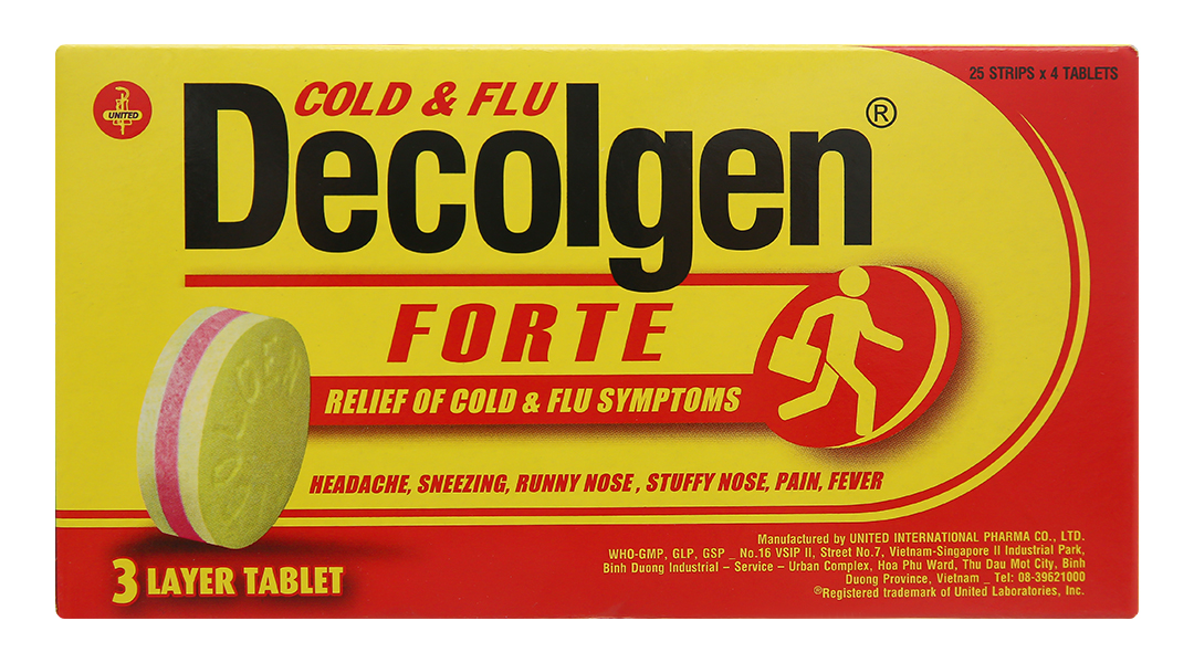 Decolgen Forte trị các triệu chứng cảm thông thường, viêm mũi dị ứng ...