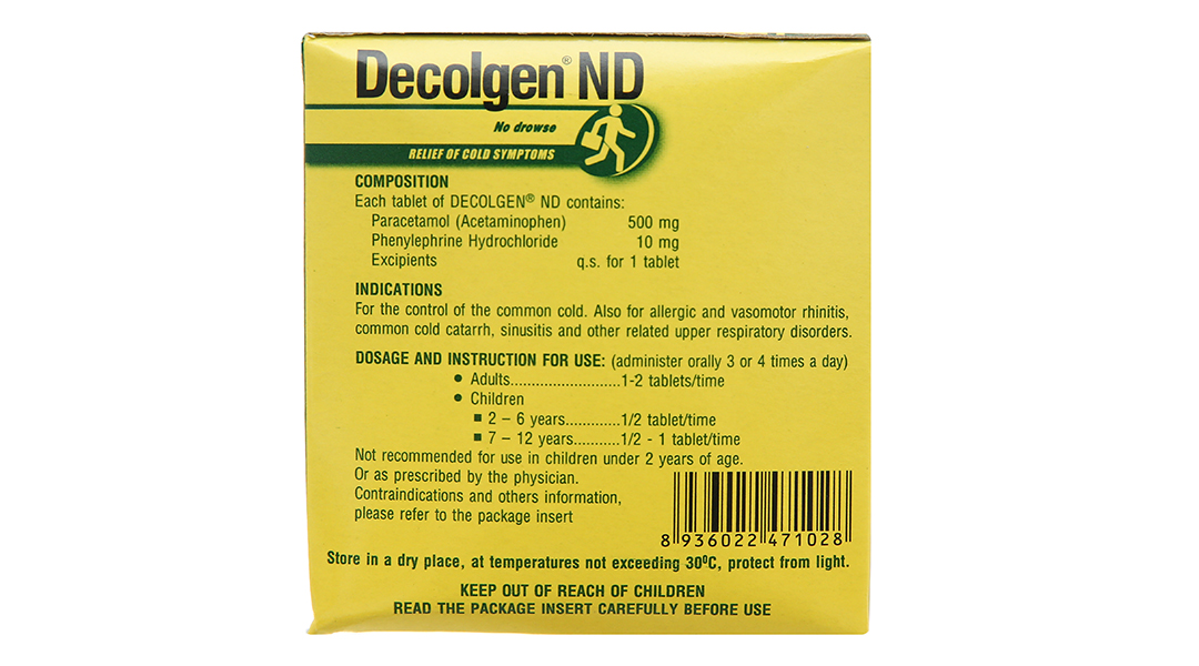 Decolgen ND trị triệu chứng cảm thông thường, viêm mũi dị ứng (25 vỉ x ...