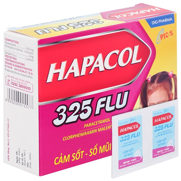 Thuốc cốm sủi bọt Hapacol 150 Flu trị triệu chứng cảm sốt, sổ mũi (24 ...