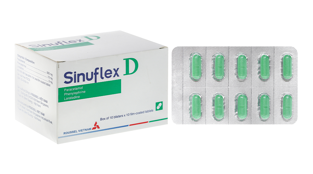 Sinuflex D trị các triệu chứng cảm cúm (10 vỉ x 10 viên) - 08/2024 ...