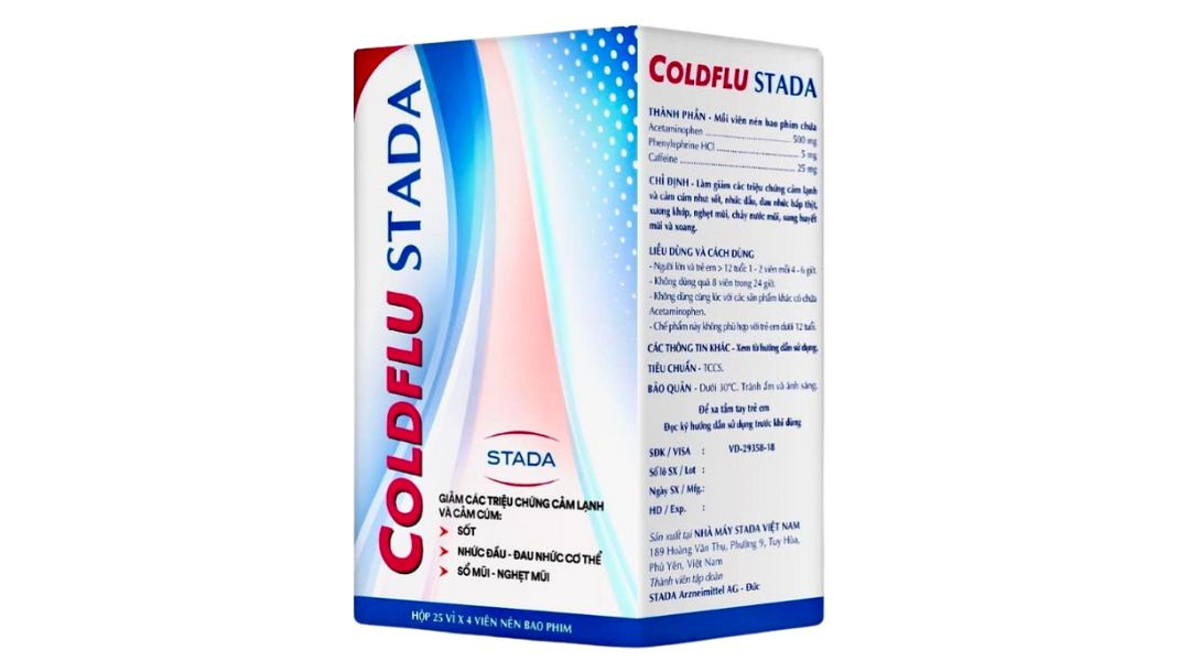 Coldflu Stada trị các triệu chứng cảm cúm: sốt, đau và xung huyết mũi ...