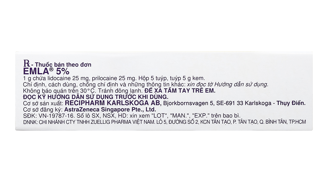 Kem bôi Emla 5% gây tê bề mặt da (5 tuýp x 5g) - 08/2024 ...