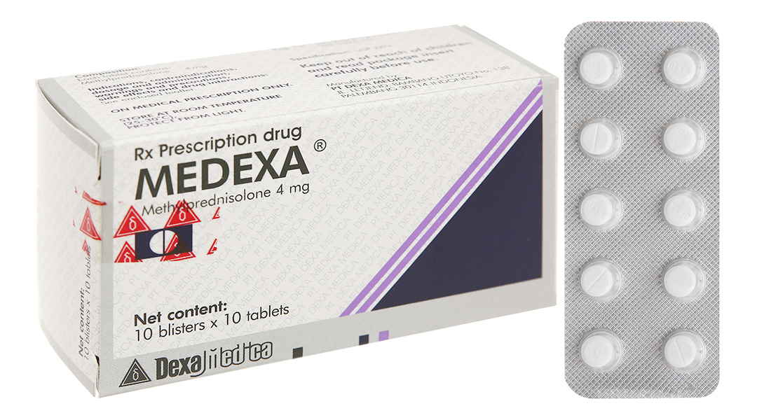 Medexa 4mg thuốc kháng viêm, ức chế miễn dịch (10 vỉ x 10 viên) - 08/2024 | nhathuocankhang.com