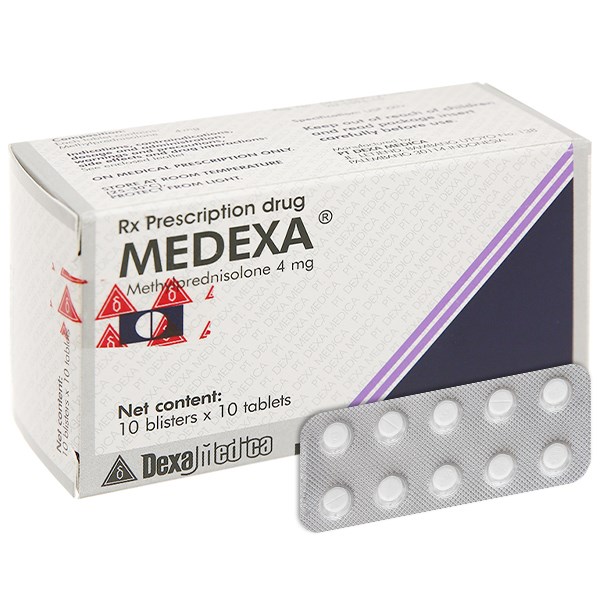 Medexa 4mg thuốc kháng viêm, ức chế miễn dịch (10 vỉ x 10 viên) - 09/ ...