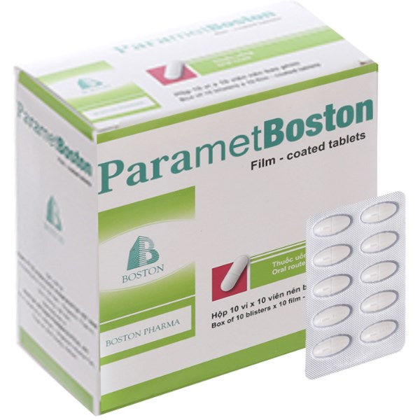 ParametBoston hộp 100 viên giảm đau từ nhẹ đến vừa, sốt do cảm cúm - 10 ...