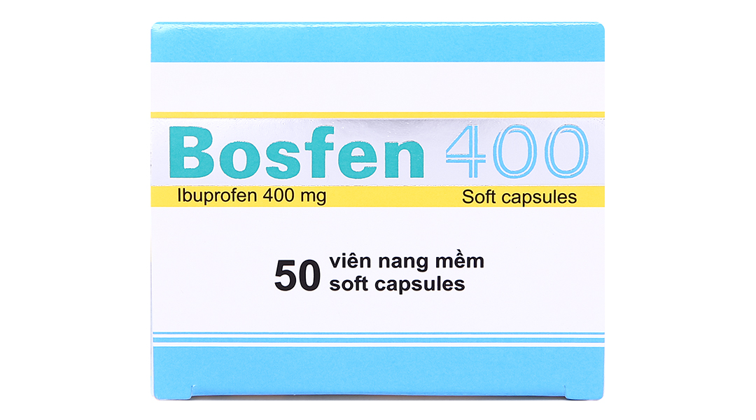 Bosfen 400 giảm đau, hạ sốt, kháng viêm 400mg (5 vỉ x 10 viên) - 08/ ...