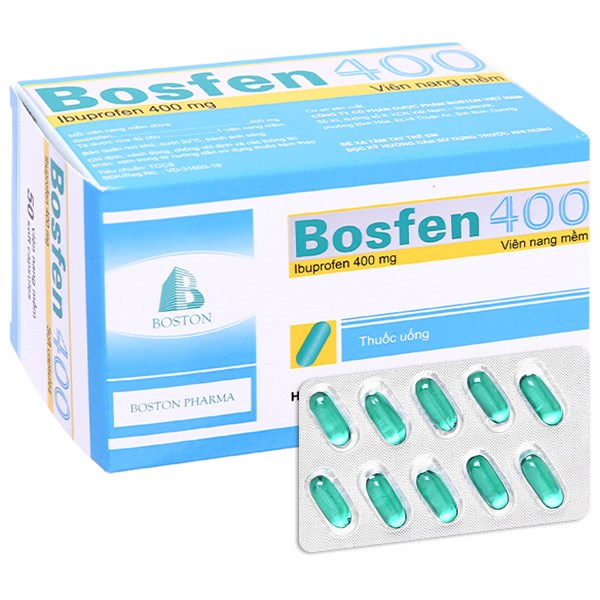 Ibuprofen F.T Pharma 400mg giảm đau, hạ sốt, kháng viêm (10 vỉ x 10 ...
