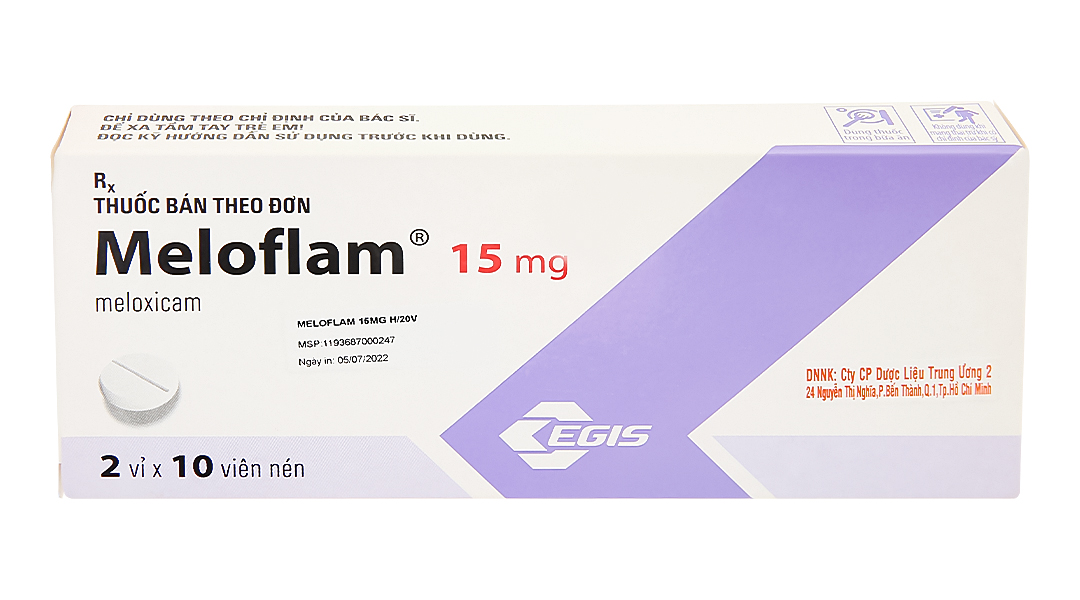 Meloflam 15mg giảm đau, kháng viêm xương khớp (2 vỉ x 10 viên) - 02/ ...