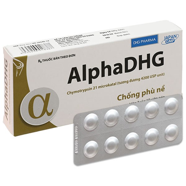AlphaDHG 4200IU trị phù nề sau chấn thương (2 vỉ x 10 viên) - 10/2024 ...
