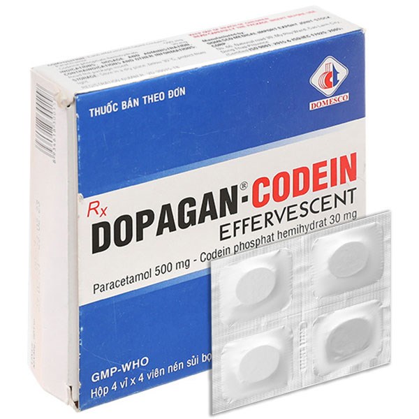 Viên sủi Dopagan-Codein Effervescent trị cơn đau mức độ trung bình (4 ...