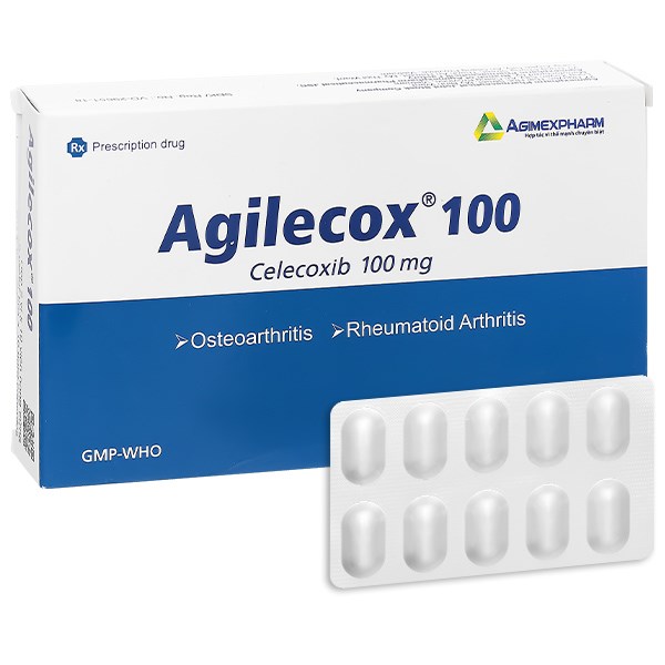 Agilecox 100mg giảm đau và giảm viêm xương khớp, thoái hoá khớp (2 vỉ x ...
