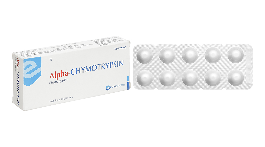 Alpha Chymotrypsin trị phù nề sau chấn thương, phẫu thuật, bỏng (2 vỉ x ...
