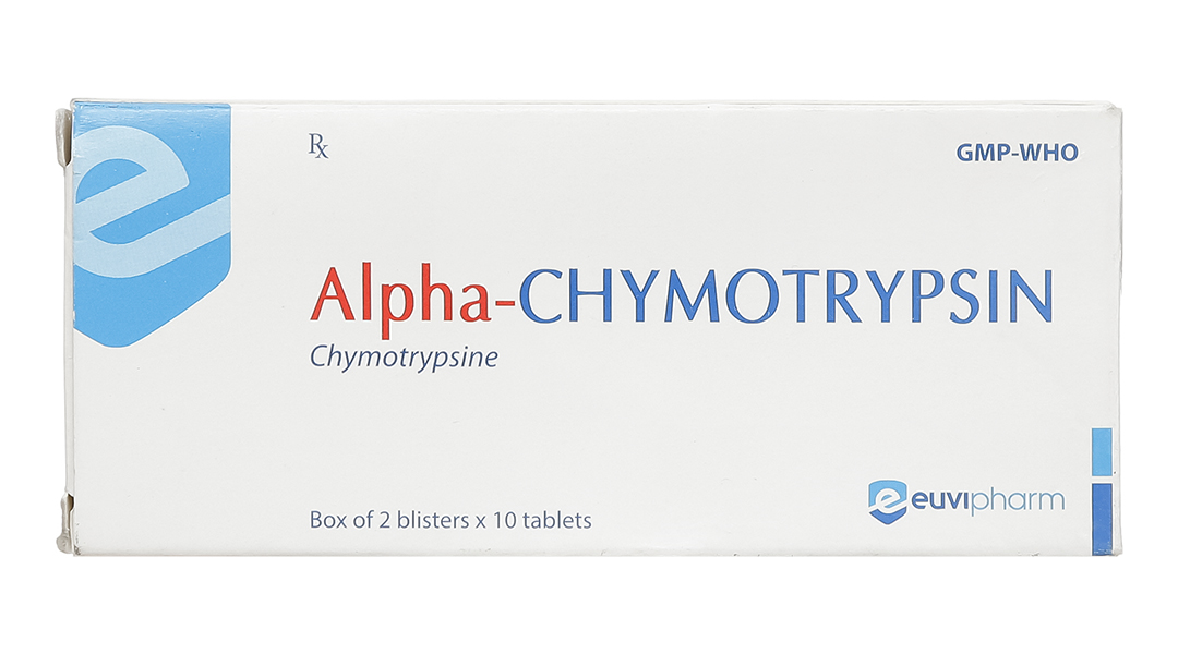 Alpha Chymotrypsin trị phù nề sau chấn thương, phẫu thuật, bỏng (2 vỉ x ...