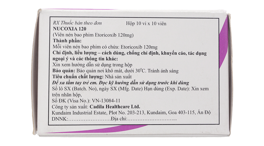 Thuốc Nucoxia 120 giảm đau, kháng viêm xương khớp (10 vỉ x 10 viên ...