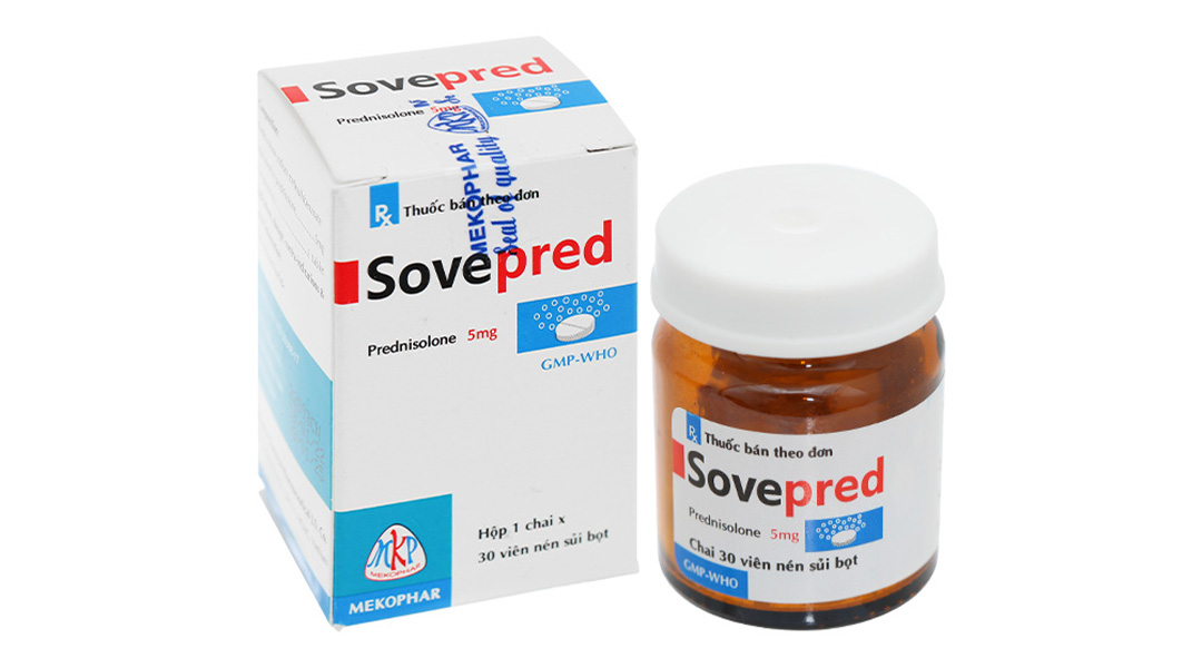 Viên sủi Sovepred 5mg chống viêm và ức chế miễn dịch chai 30 viên - 08/ ...