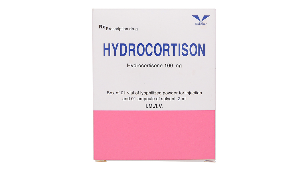 Bột khô pha tiêm Hydrocortison Bidiphar 100mg chống viêm, dị ứng (1 lọ bột + 1 ống 2ml) - 08/ ...