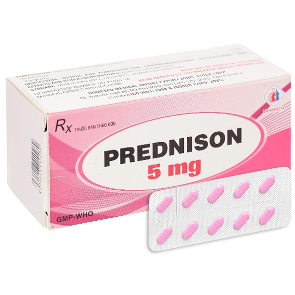 Prednison Domesco 5mg chống viêm, ức chế miễn dịch (10 vỉ x 10 viên ...