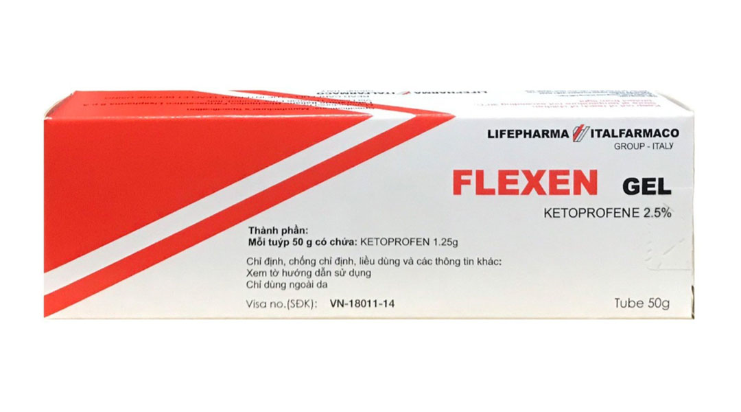 Flexen Gel trị đau cơ, bong gân, bầm tím, trật khớp tuýp 50g - 08/2024 | nhathuocankhang.com