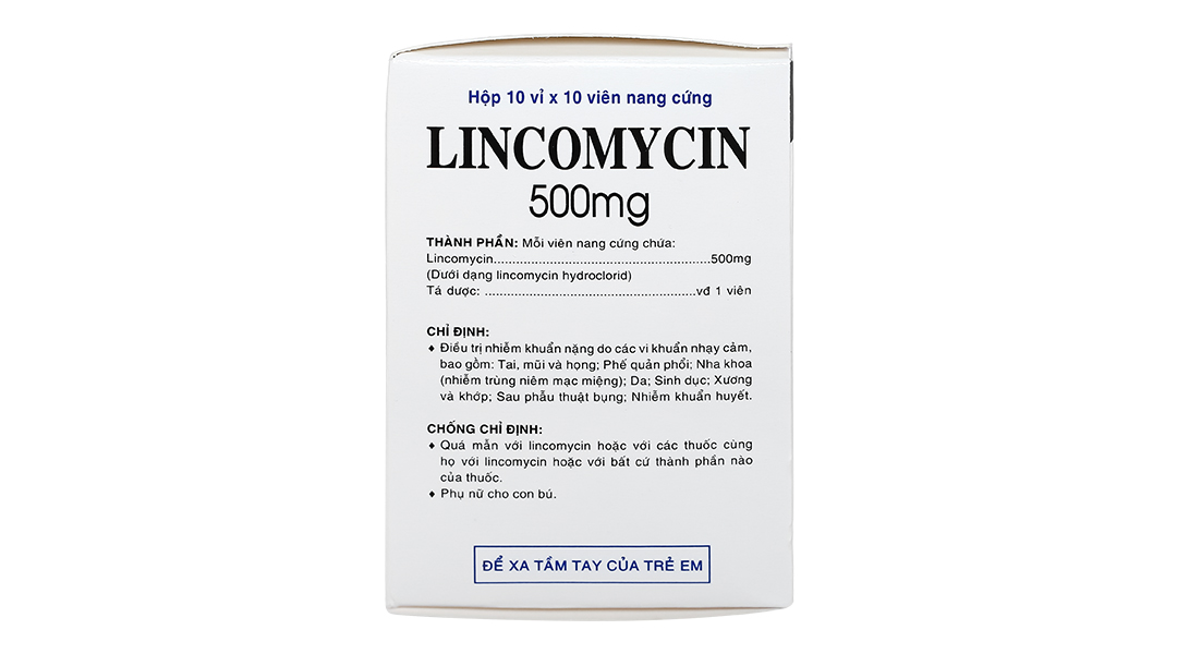 Lincomycin Vidipha 500mg trị nhiễm khuẩn nặng (10 vỉ x 10 viên) - 08/ ...