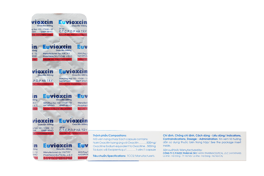 Euvioxcin 500mg trị nhiễm khuẩn (2 vỉ x 10 viên) - 08/2024 ...