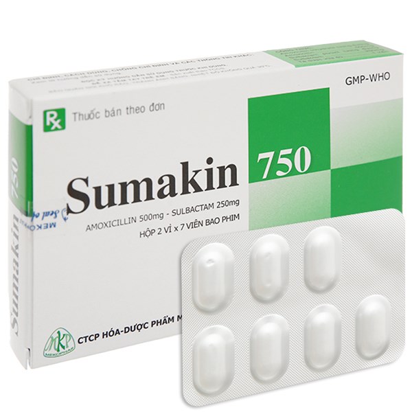Sumakin 750 trị nhiễm khuẩn do vi khuẩn nhạy cảm (2 vỉ x 7 viên) - 10/ ...